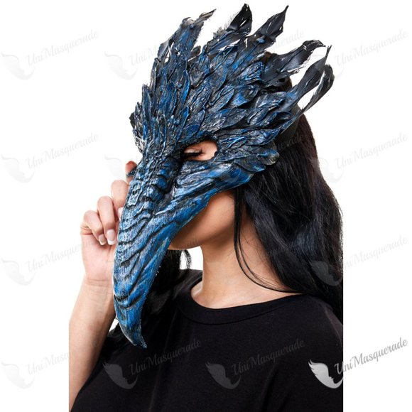 UniMasquerade | Accessories | Blue Plague Dr Bird Feather Cosplay Party ...